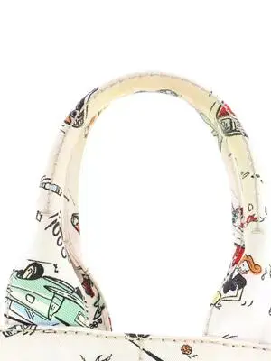 Prada Canapa Convertible Printed Canvas Medium Tote Bag
