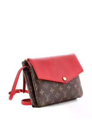 LOUIS VUITTON Twice Handbag Monogram Canvas And Leather Crossbody Bag - Brown