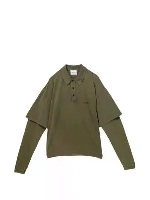 HALFBOY Logo-embroidered Long Sleeve Polo Top