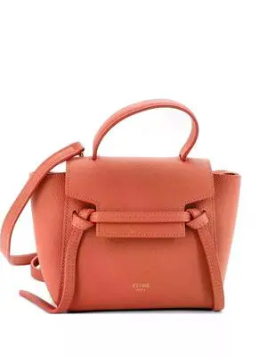 Celine Belt Bag Textured Leather Pico Shoulder Bag - Pink
