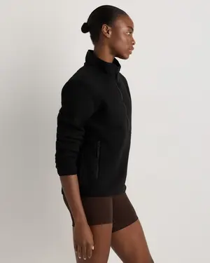 Quince Sherpa Half-zip Jacket - Black