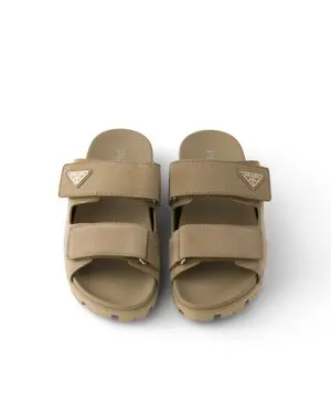 Prada Suede Band Sandals - Neutral