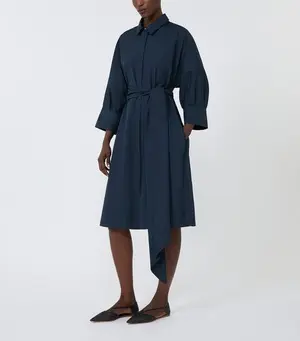 Max Mara Cotton Belted Midi Shirt Dress