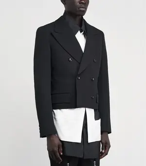 Comme Des Garçons Wool Double-breasted Blazer