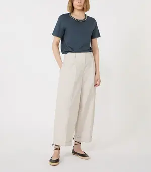 Max Mara Embellished Jersey T-shirt - Blue