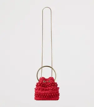 JIMMY CHOO Bon Bon Raffia Top-handle Bag