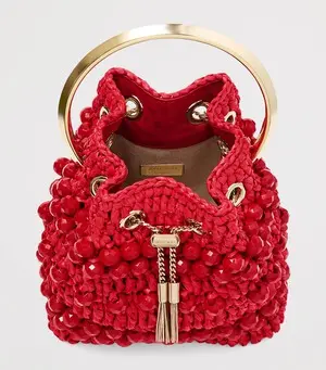 JIMMY CHOO Bon Bon Raffia Top-handle Bag