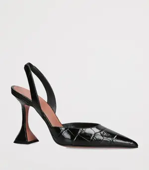 Amina Muaddi Holli 95 Slingback Heels - Black