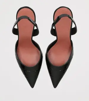 Amina Muaddi Holli 95 Slingback Heels - Black