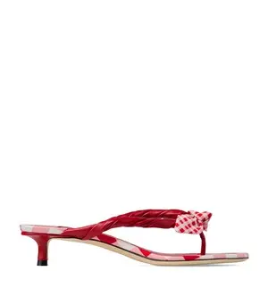 JIMMY CHOO Liss 35 Leather Mules - Red