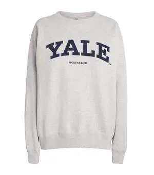 SPORTY & RICH X Yale Cotton Crew-neck Sweatshirt - Grey