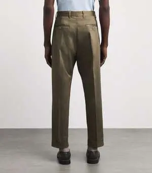Paul Smith Cotton-blend Pleated Wide-leg Trousers - Grey