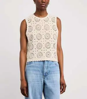 FRAME Crochet Tank Top - Beige