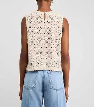 FRAME Crochet Tank Top - Beige