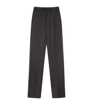 Valentino Garavani Stretch-silk Pleated Trousers - Black