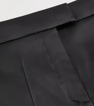Valentino Garavani Stretch-silk Pleated Trousers - Black