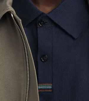 Paul Smith Cotton Artist Stripe Polo Shirt - Blue