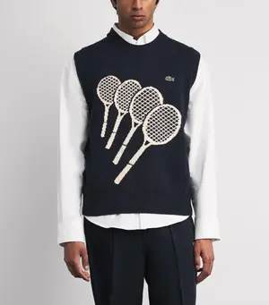Lacoste Cotton Racket Jacquard Sweater Vest