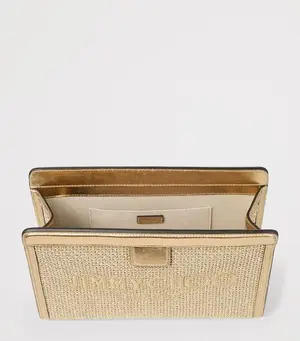 JIMMY CHOO Raffia Avenue Pouch - Gold