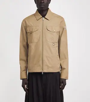 Moncler Cotton Poplin Zip-up Shirt
