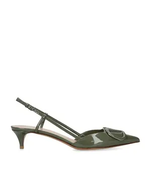 Valentino Garavani Vlogo Slingback Pumps - Grey
