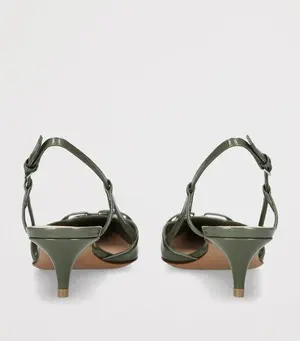 Valentino Garavani Vlogo Slingback Pumps - Grey