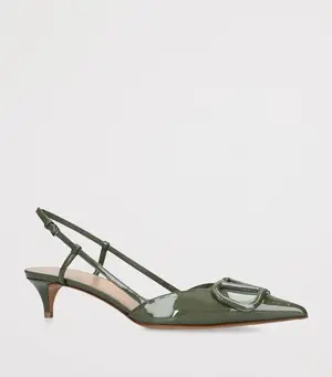 Valentino Garavani Vlogo Slingback Pumps - Grey
