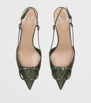 Valentino Garavani Vlogo Slingback Pumps - Grey
