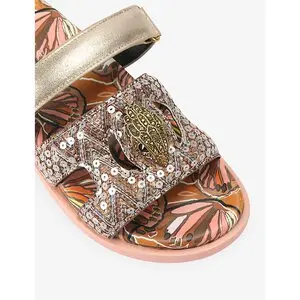 Kurt Geiger Eagle Embellished Faux-leather Sandals - Brown/oth
