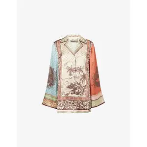 ALEMAIS Alberta Printed Silk Shirt