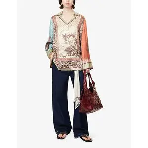 ALEMAIS Alberta Printed Silk Shirt
