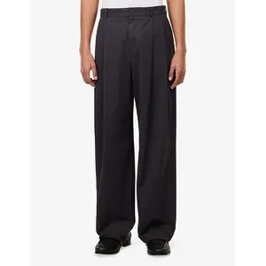 THE ROW Tibor Double-pleat Cotton-blend Trousers - Anthracite