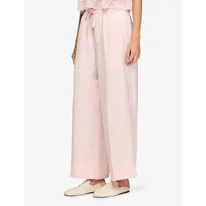 Sandro Wide-leg Drawstring-waist Satin Trousers