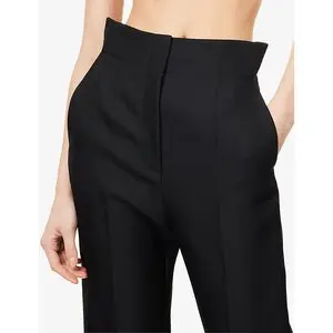Khaite Rae Tailored Wool And Silk-blend Trousers