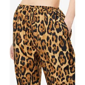 Alaïa Leopard-print Balloon Nylon Trousers - Noir/caramel