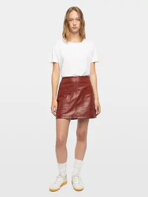 Zadig&Voltaire Jaime Leather Skirt - Cherry