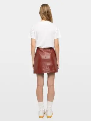 Zadig&Voltaire Jaime Leather Skirt - Cherry