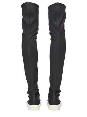 Rick Owens High Sock Sneaks Boots - Black