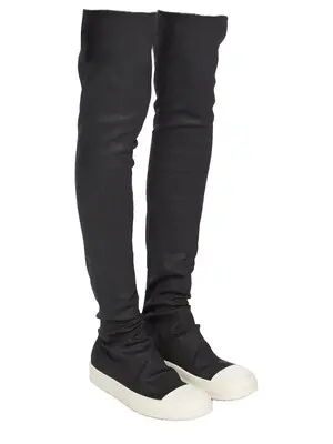 Rick Owens High Sock Sneaks Boots - Black