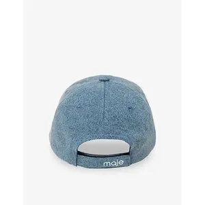 Maje Logo-embroidered Denim Baseball Cap - Blue