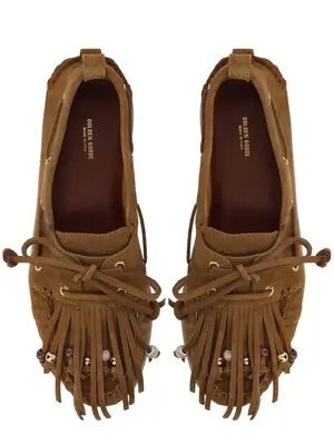 GOLDEN GOOSE Moccasin With Fringe - Brown