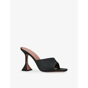 Amina Muaddi Lupita 95 Satin Heeled Mules