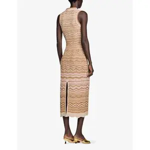 Sandro Sleeveless Slim-fit Knitted Midi Dress - Brown