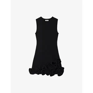 Sandro Flower-embellished Sleeveless Mini Dress