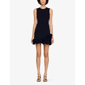 Sandro Flower-embellished Sleeveless Mini Dress