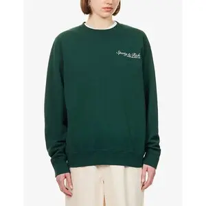 SPORTY & RICH Logo-print Cotton Crewneck Sweatshirt