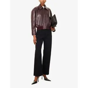 Bottega Veneta Intrecciato-collar Leather Bomber Jacket - Jam