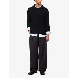 THE ROW Tibor Double-pleat Cotton-blend Trousers - Anthracite