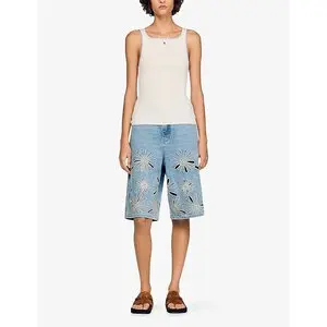 Sandro Square-neck Ribbed Knitted Vest Top