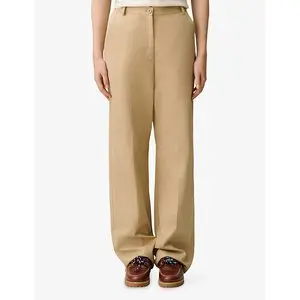 Claudie Pierlot Straight Full-length Cotton Trousers